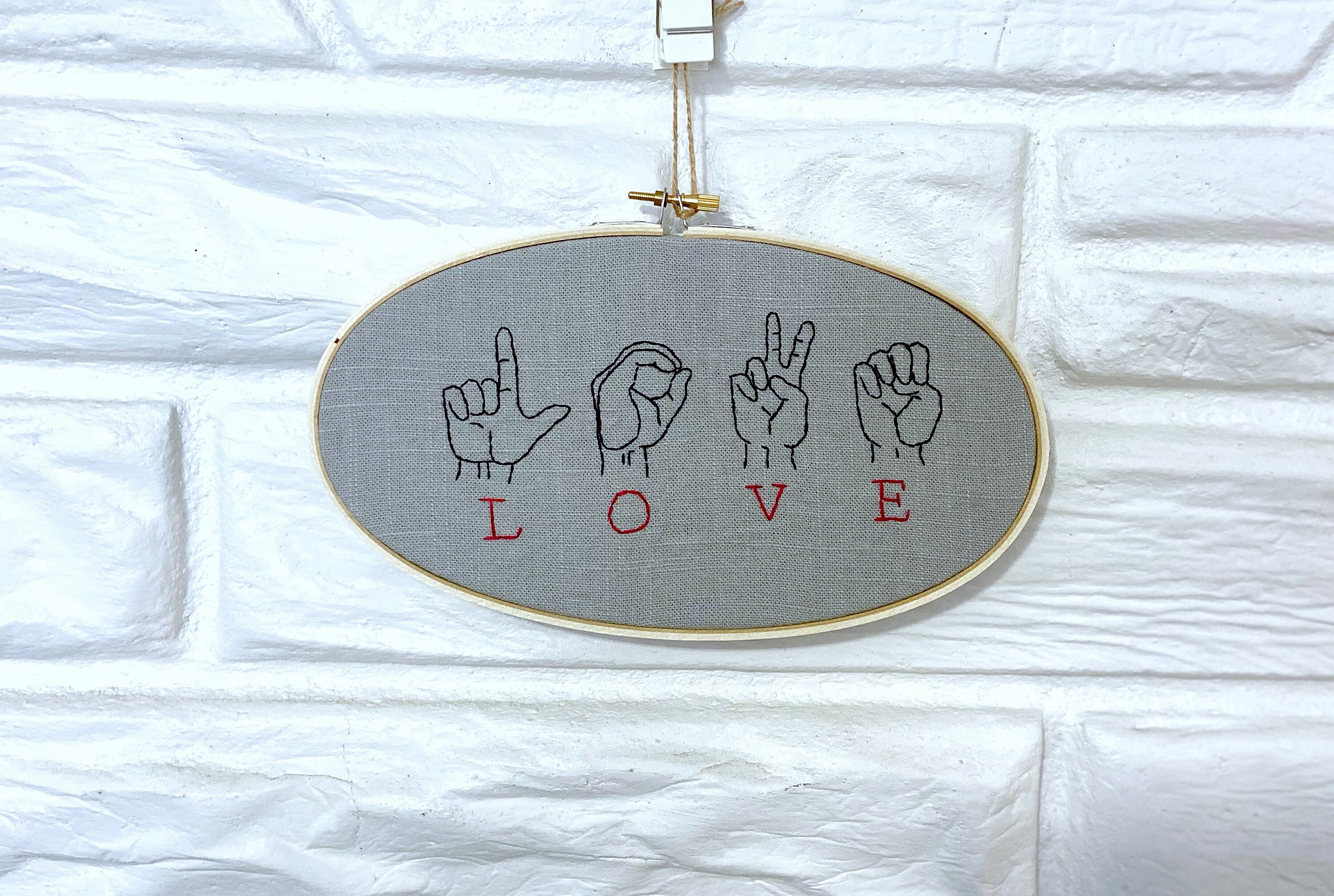 Sign Language Hand Embroidery Love - Etsy