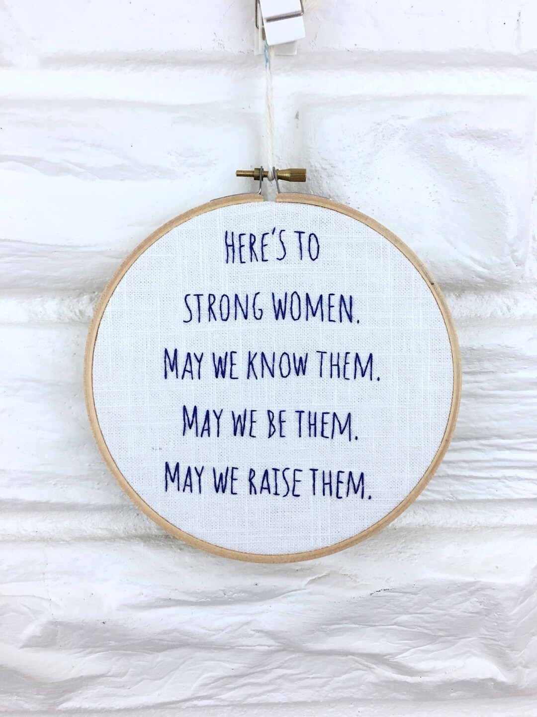 Hand Embroidered Feminist Wall Art Gift Under 30 Embroidery Hoop Girl ...