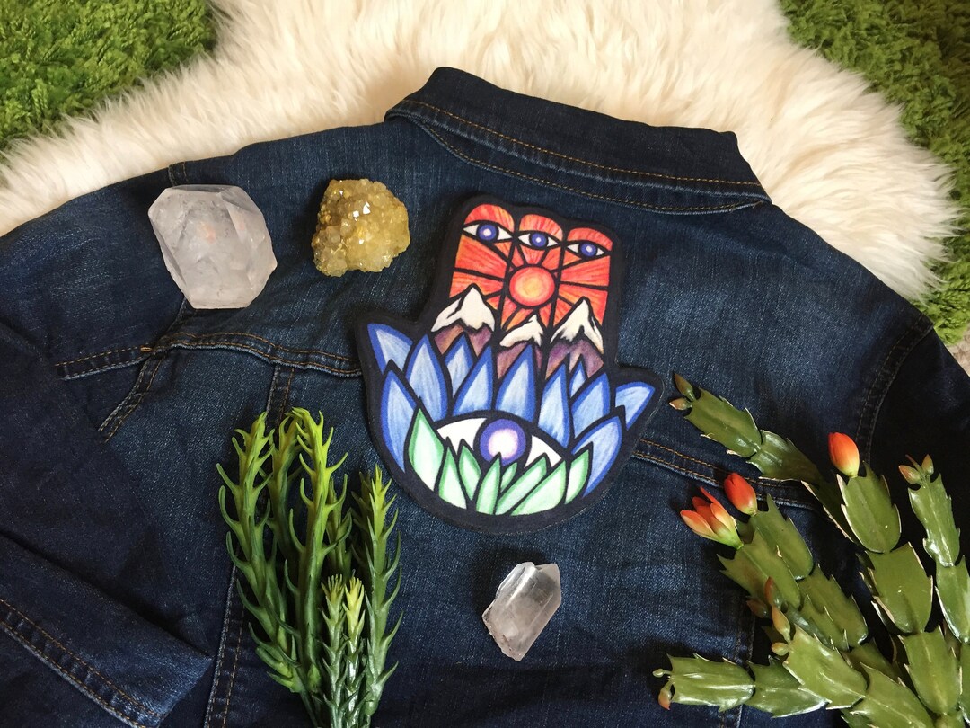 VELVETEEN PATCH Hamsa Art by Leah Wake Printed on Luxury Velveteen ...