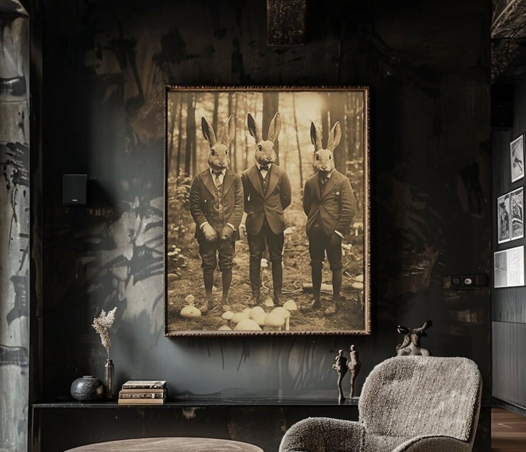 Mystic Spooky Rabbit Cult in the Forest Vintage Photography Dark ...