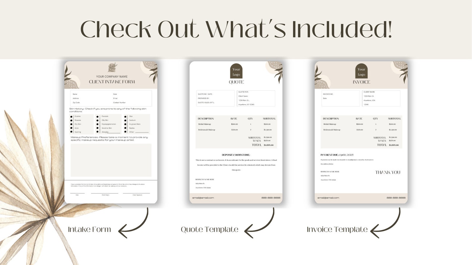 BOHO Editable Salon/makeup Artist Intake Form Template - Etsy