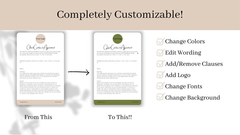 Editable Makeup Artist Client Contract Agreement - Etsy