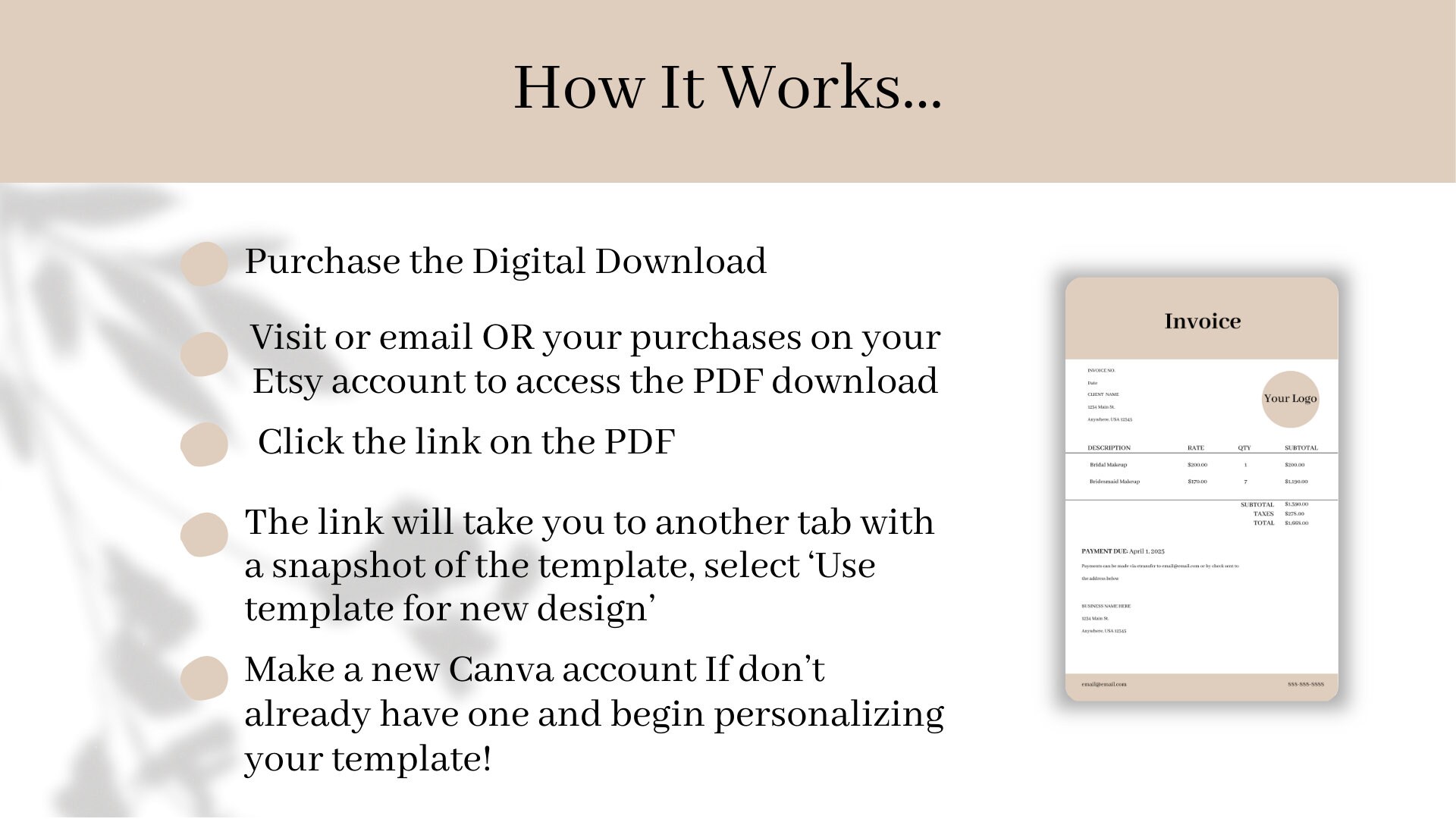 Editable Makeup Artist Quote and Invoice Templates - Etsy