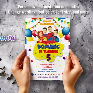 Printable Wiggles Birthday Invite, Wiigle Birthday Invitation, Editable ...
