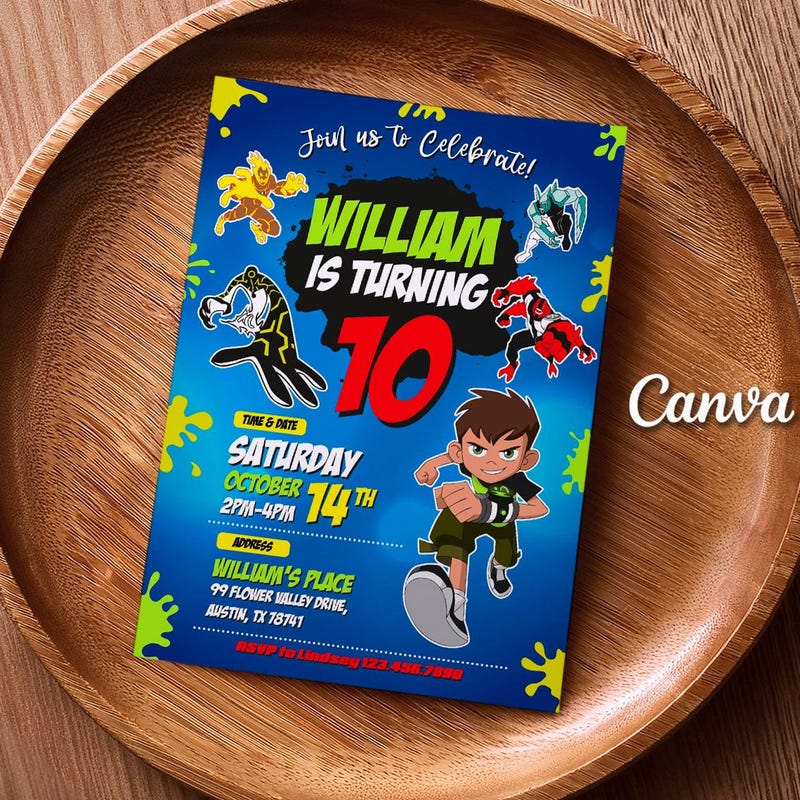 Ben10 Invitation - Etsy
