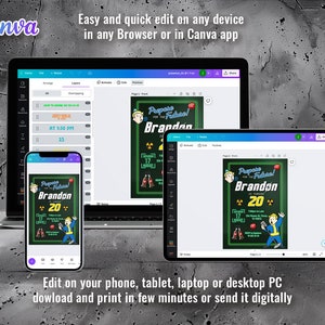 Fallout Birthday Invitation, Printable Invitation, Party Invite ...