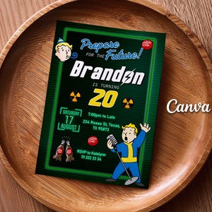 Fallout Birthday Invitation, Printable Invitation, Party Invite ...