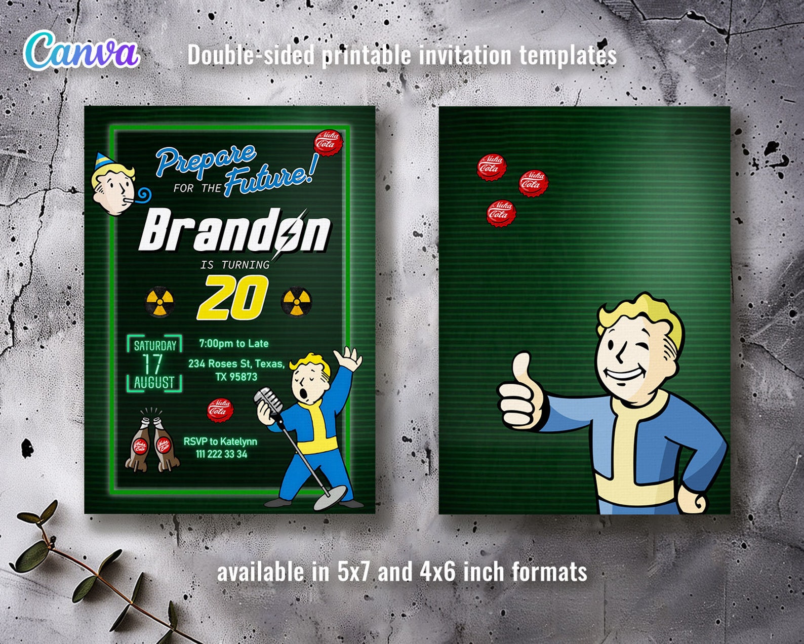 Fallout Birthday Invitation, Printable Invitation, Party Invite ...