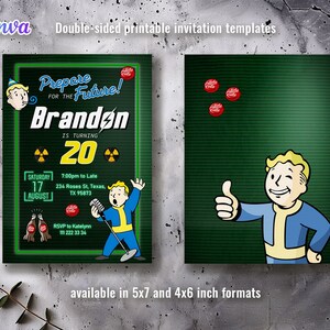 Fallout Birthday Invitation, Printable Invitation, Party Invite ...