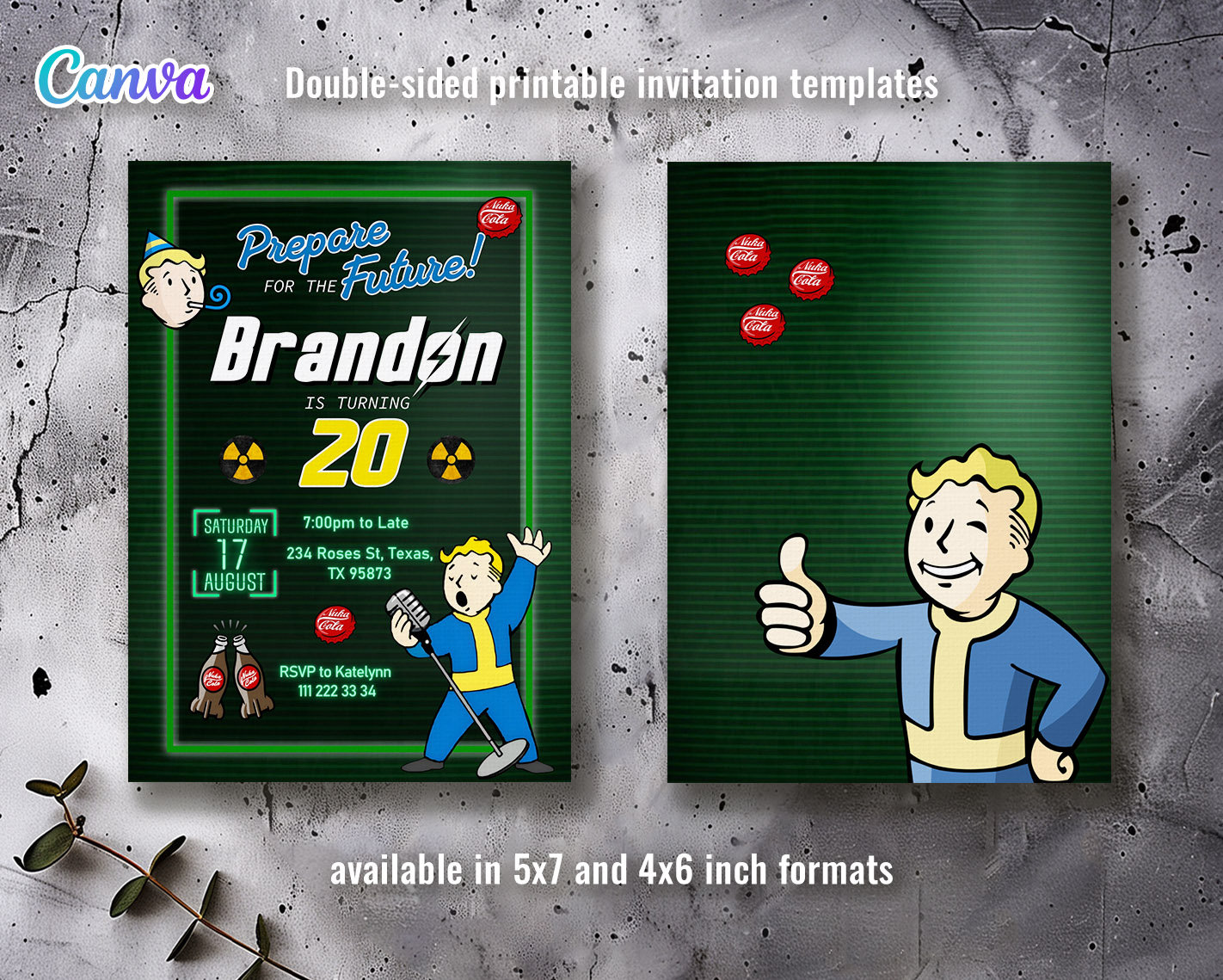 Fallout Birthday Invitation, Printable Invitation, Party Invite ...