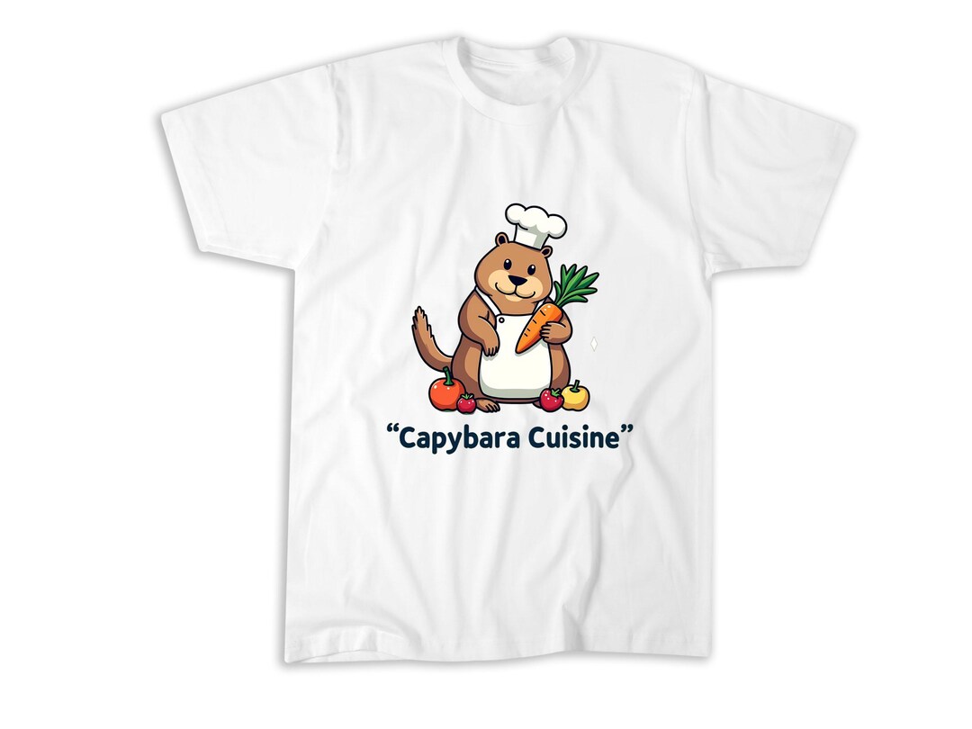 Capybara Cuisine Chef Hat Apron Cartoon Funny Fruit Veggie Funny Cute ...