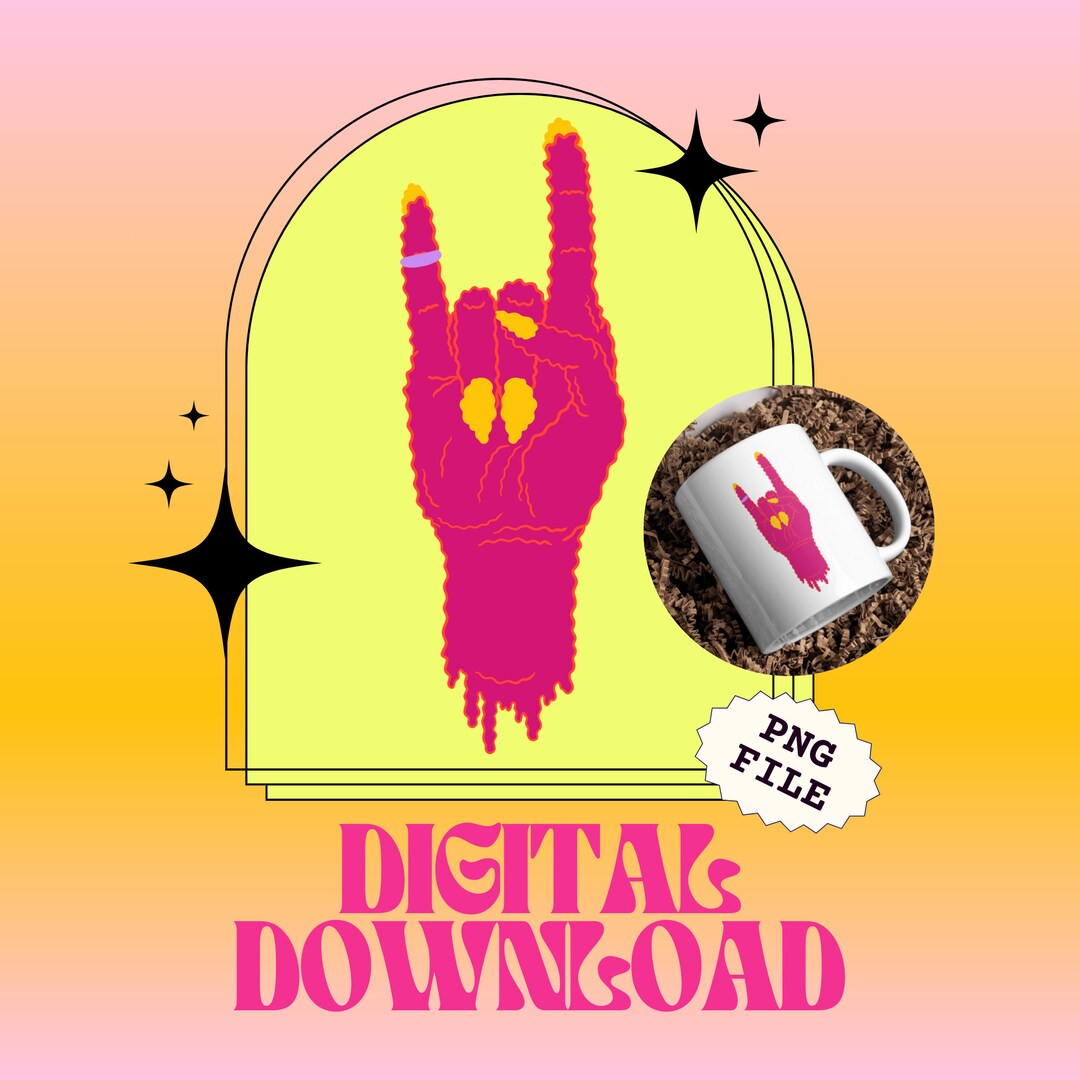 Rock Hand PNG, Band Musician Clip Art, Instant Digital Download, Witch ...