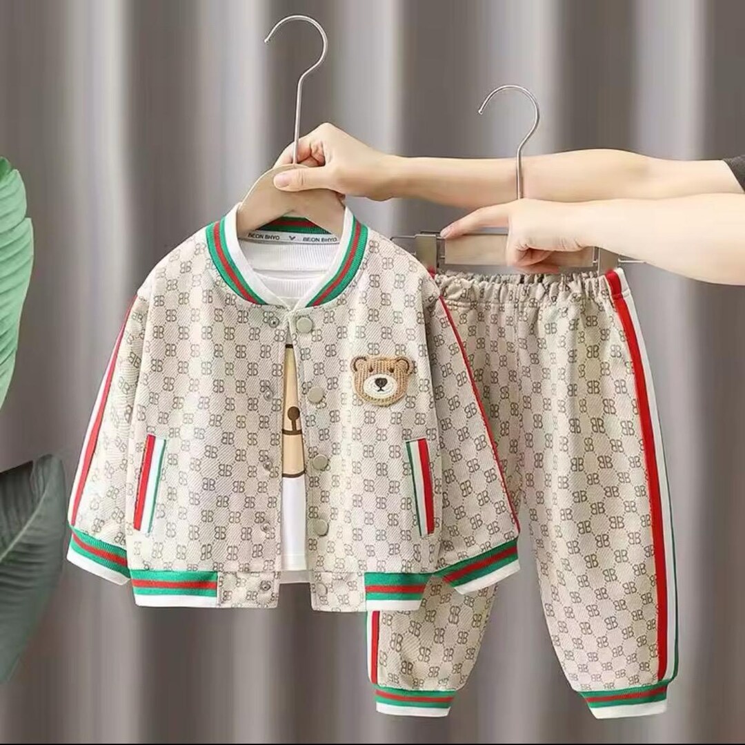 Kids 3- Pieces Trendy Set With Hand Crafted Teddy Bear Icon - Etsy