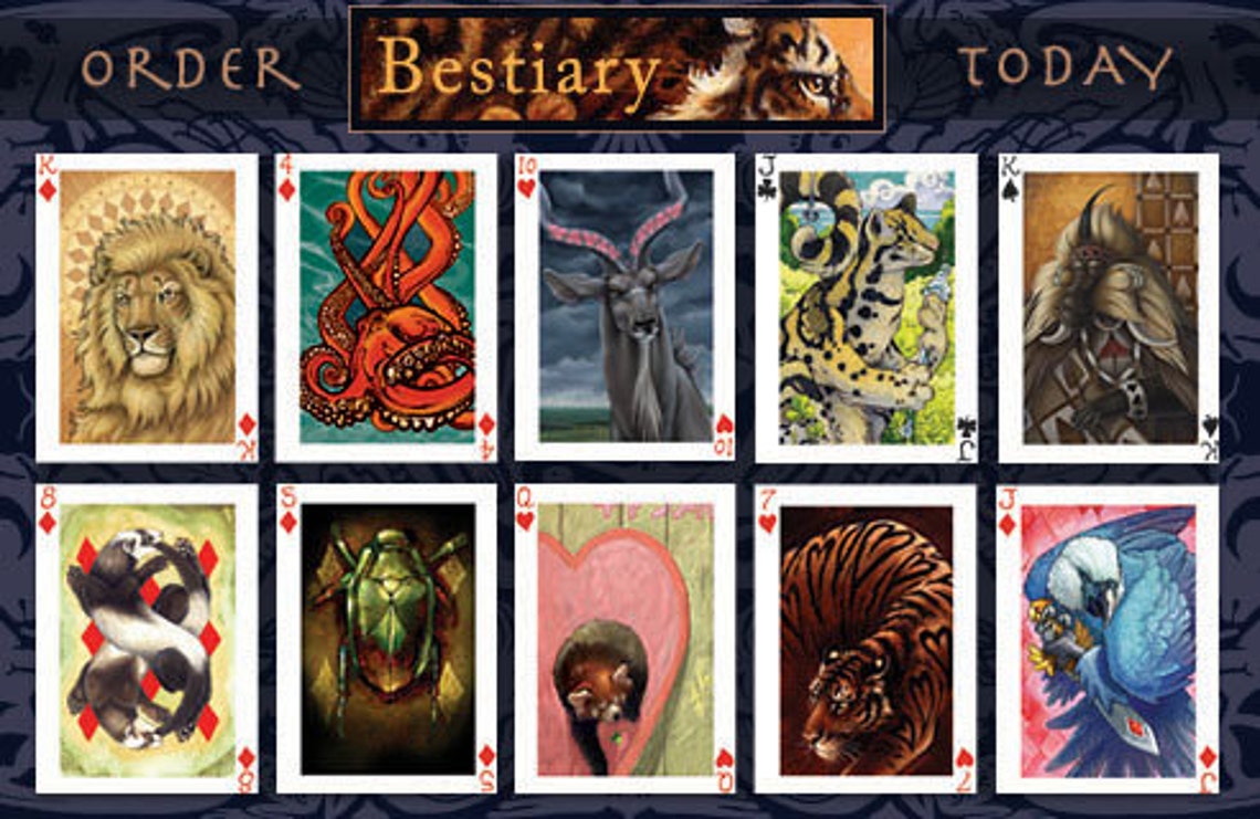 Limited Edition Bestiary Animal Playing Card Deck Animal - Etsy