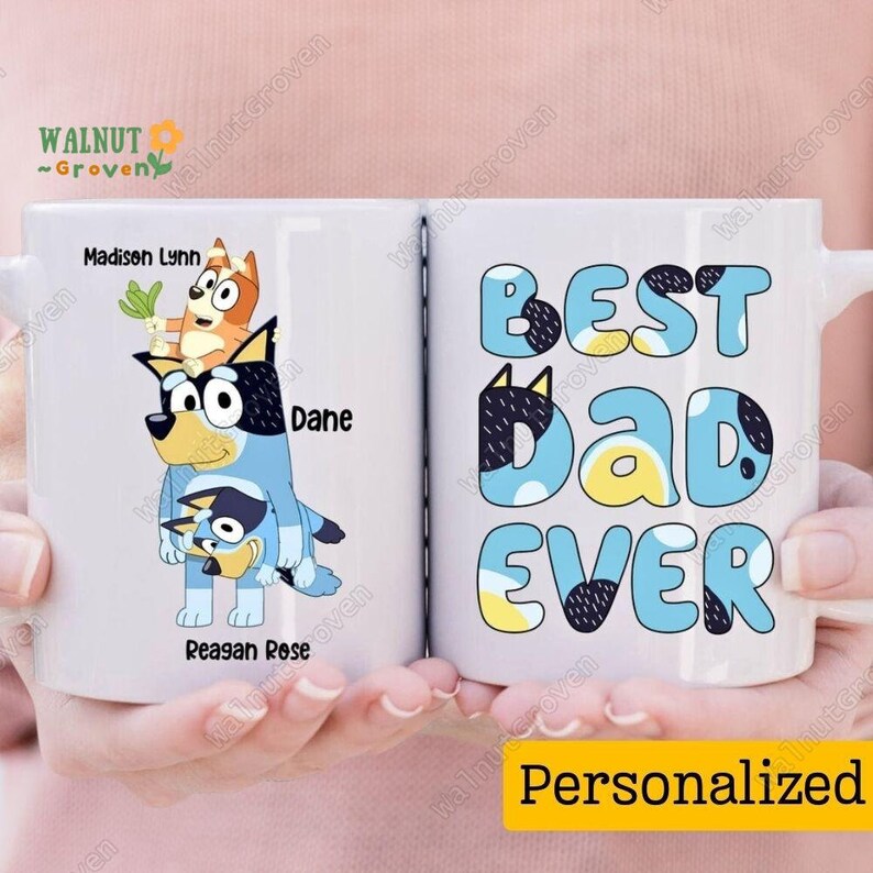 Bluey Dad Mug, Best Dad Ever Coffee Mug, Funny Bluey Mug, Bluey Dad ...