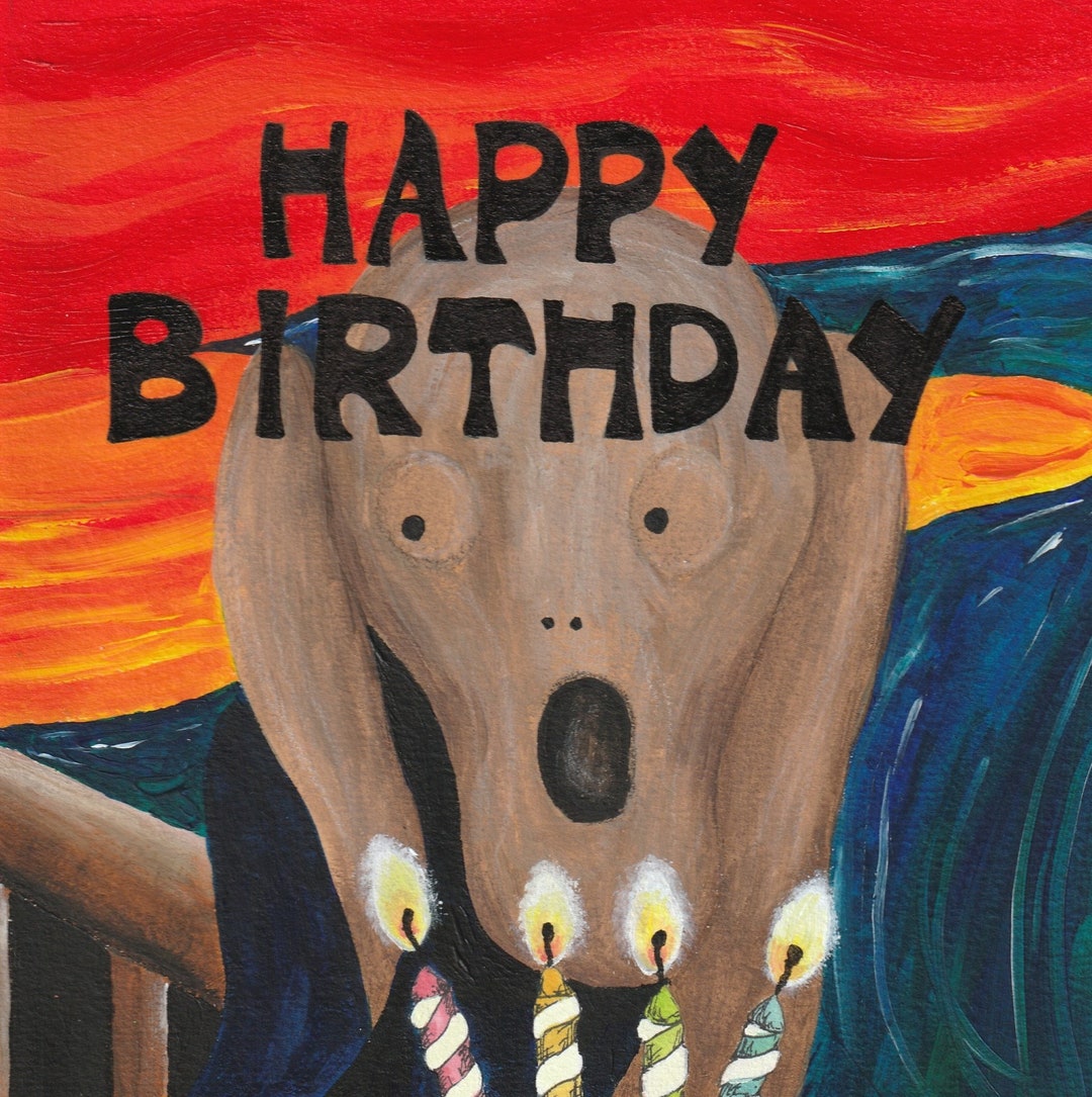 Munch Scream Inspired Birthday Card - Etsy