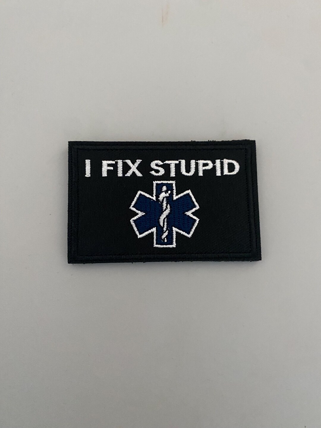 I Fix Stupid EMT Velcro Patch – Black Tactical Edition - Etsy