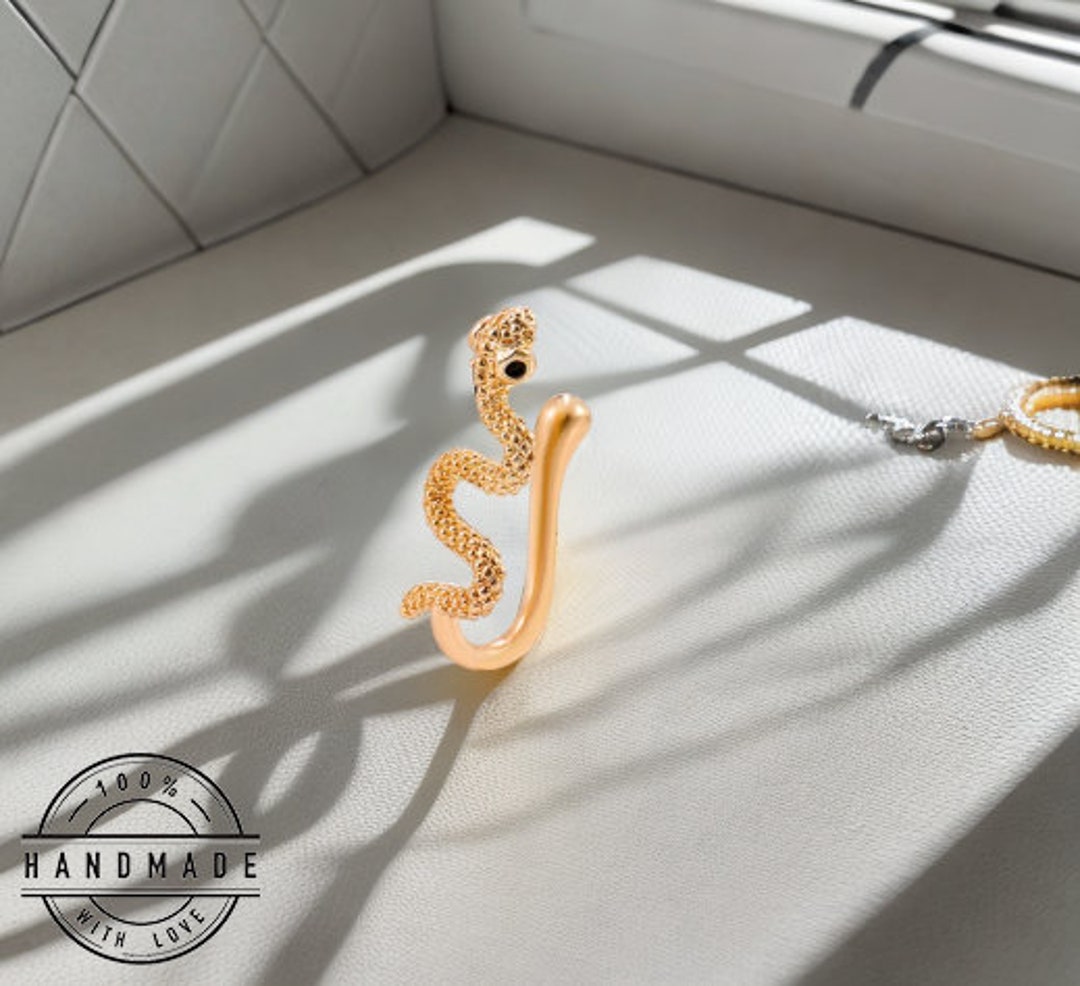 Snake Nose Ring Handcrafted Unique & Edgy Jewelry, Non Piercing: Cute ...