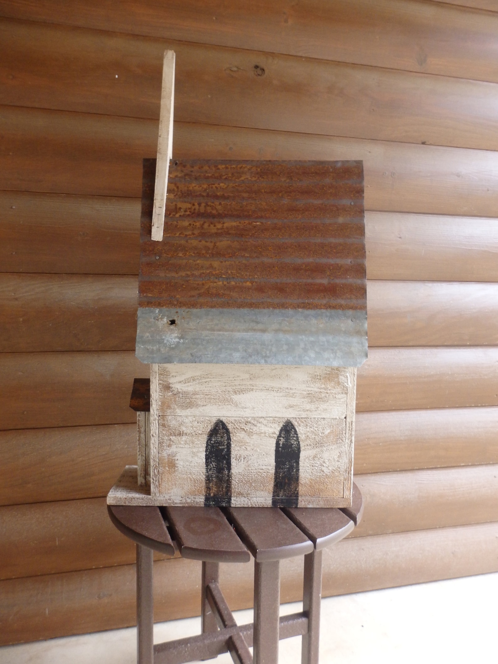 LARGE Handcrafted Wooden Cedar Church Bird House With Tin - Etsy