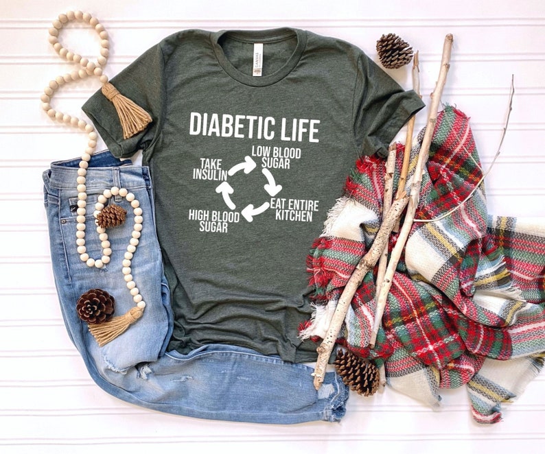 Diabetic Life Cycle Shirt, Diabetes Support Awareness Shirt, Type One ...