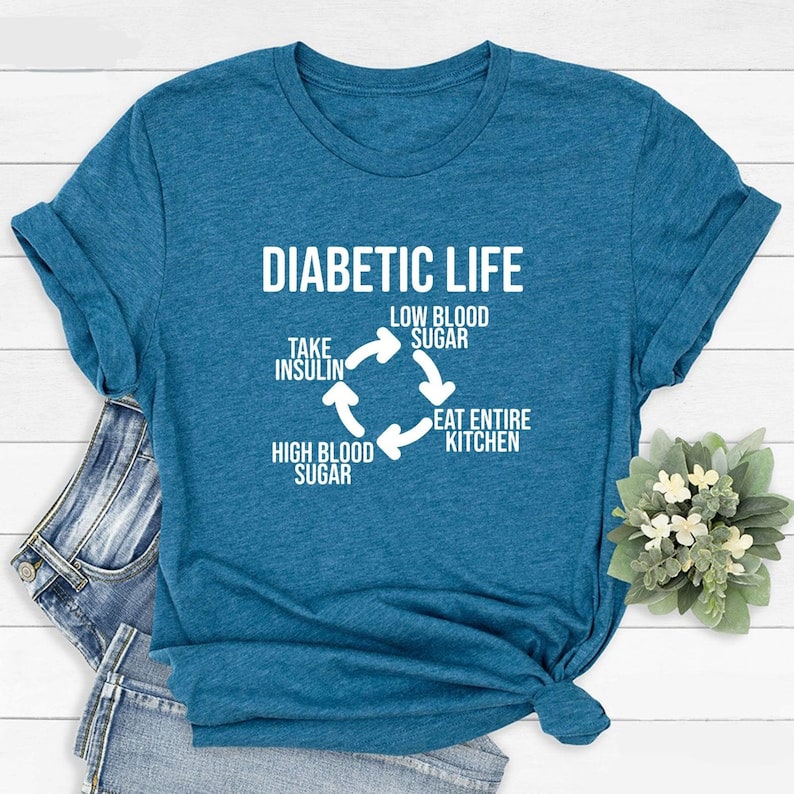 Diabetic Life Cycle Shirt, Diabetes Support Awareness Shirt, Type One ...
