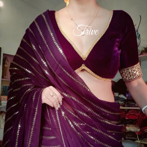 Buy Velvet Saree Online In India - Etsy India