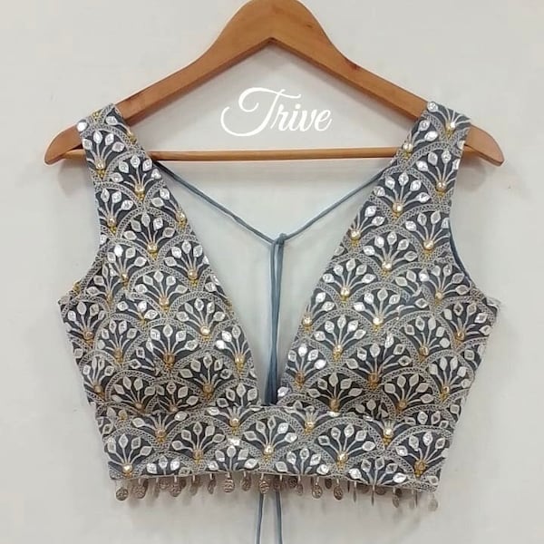 Silver Blouse for Saree - Etsy
