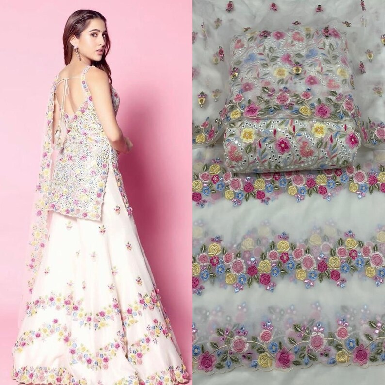 Sara Ali Sharara Suit. Indian Dresses Punjabi Suit. Floral Indian Kurta ...