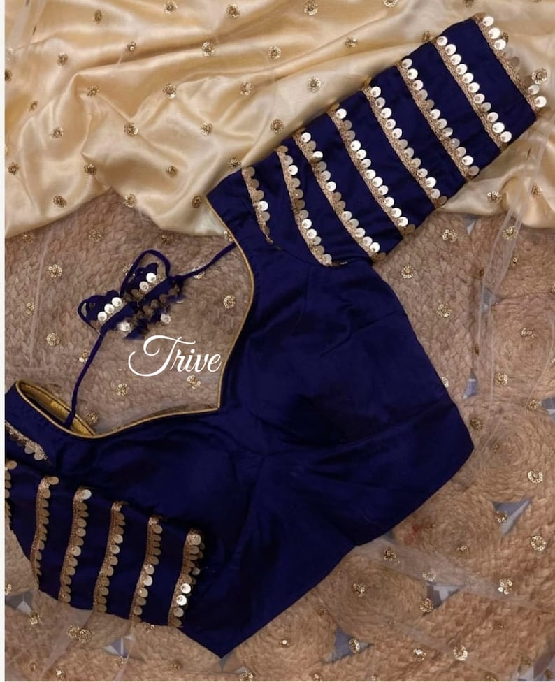 Saree Lehenga Blouse Made to Order Indian Designer Blue Silk Blouse ...