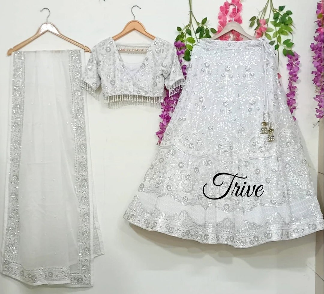 Heavy Lehenga for Wedding Reception Plus Size Blouse Customised White ...