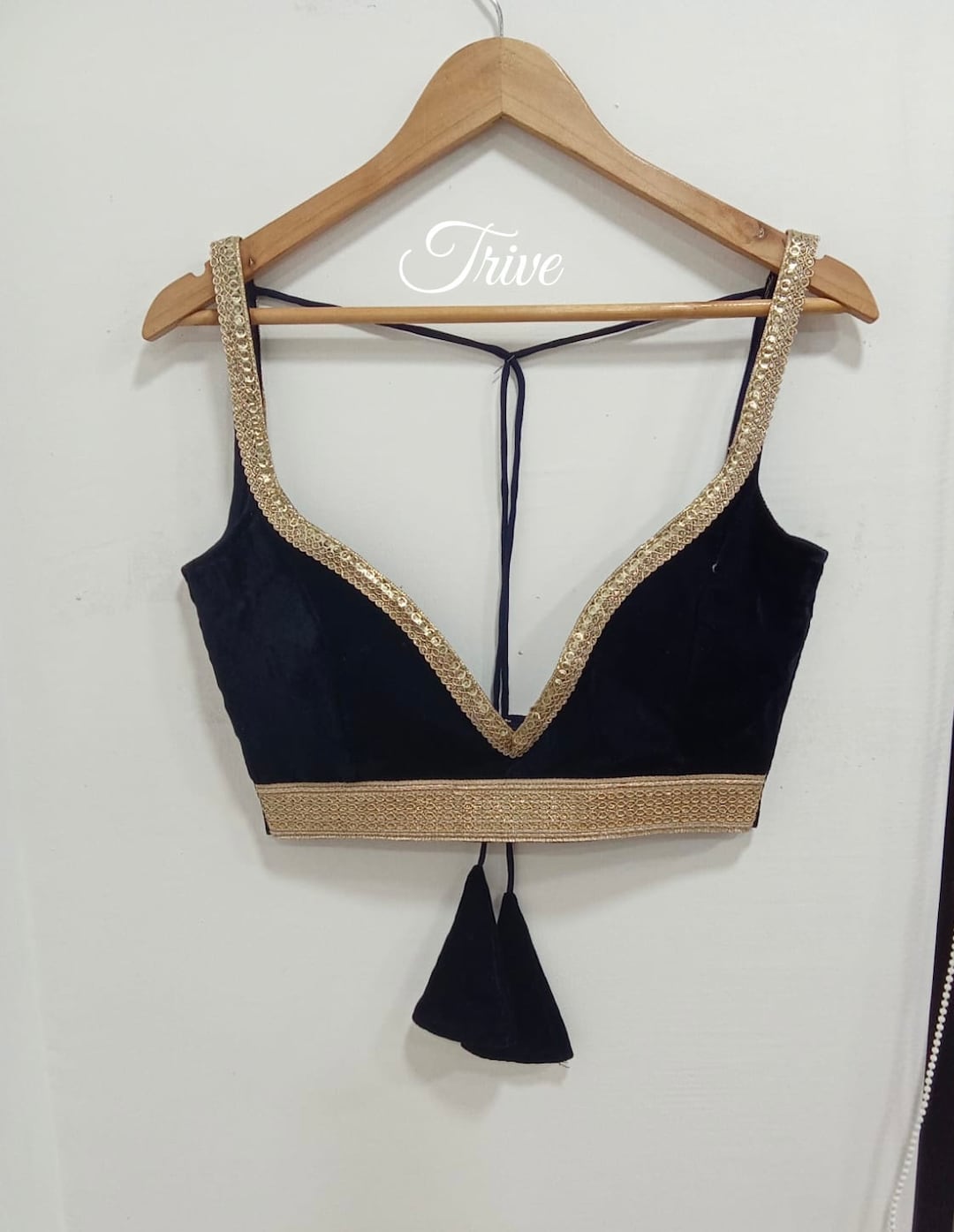 Made to Order Indian Designer Black Velvet Saree Lehenga Blouse Deep ...