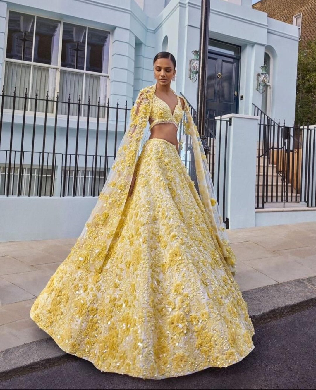 Made to Order Indian Designer Yellow Designer Lehenga Choli for Bridal ...