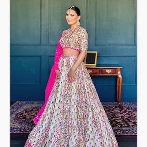 Multi Color Sequence Thread Embroidery Work Lehenga Choli Festivel ...