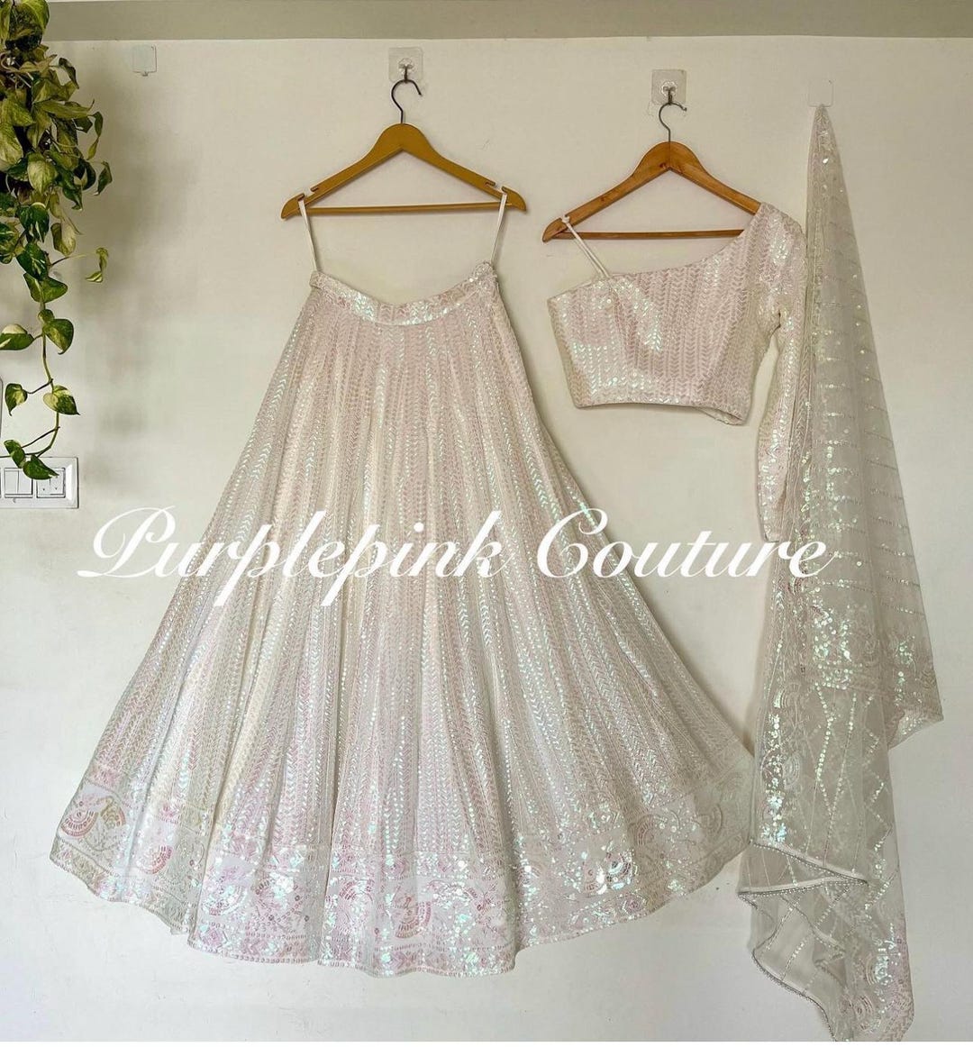 Heavy Lehenga for Wedding Reception Plus Size Blouse Customised White ...