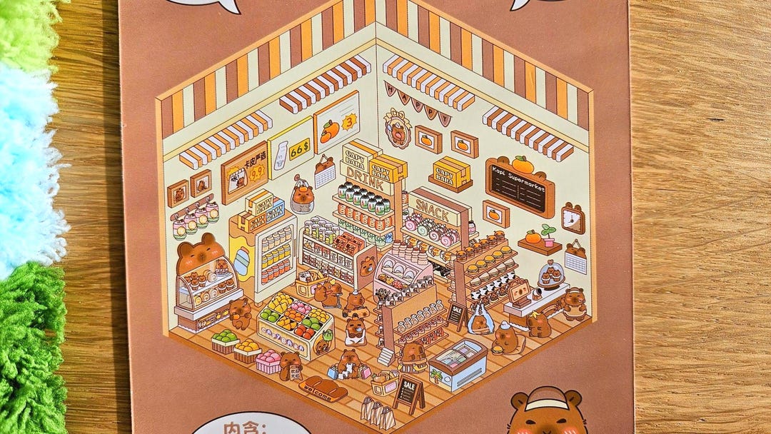 CAPYBARA SUPERMARKET | Isometric Mini Scene Sticker Set | Food Stickers ...