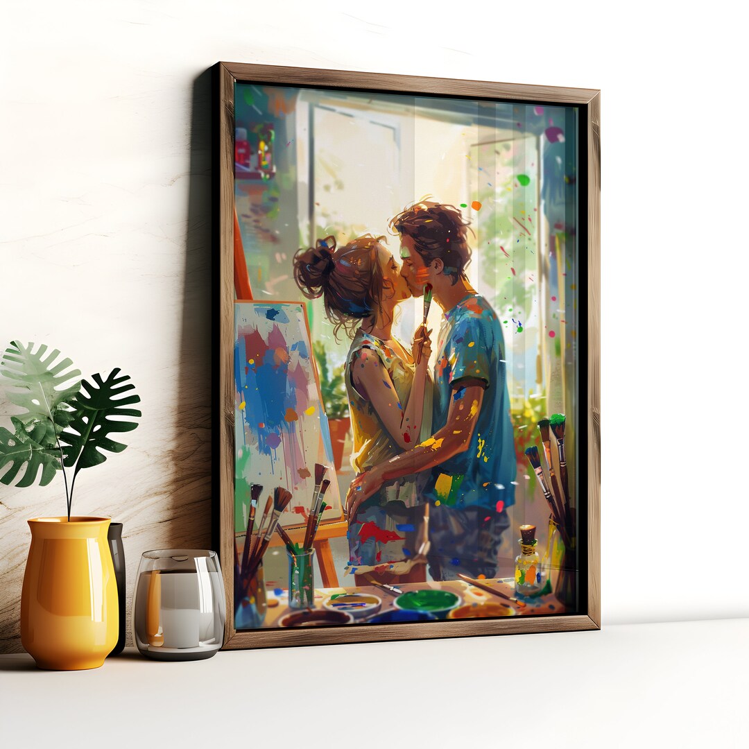 Romantasy Couple Painting on Their Date Poster, Romantasy Art ...