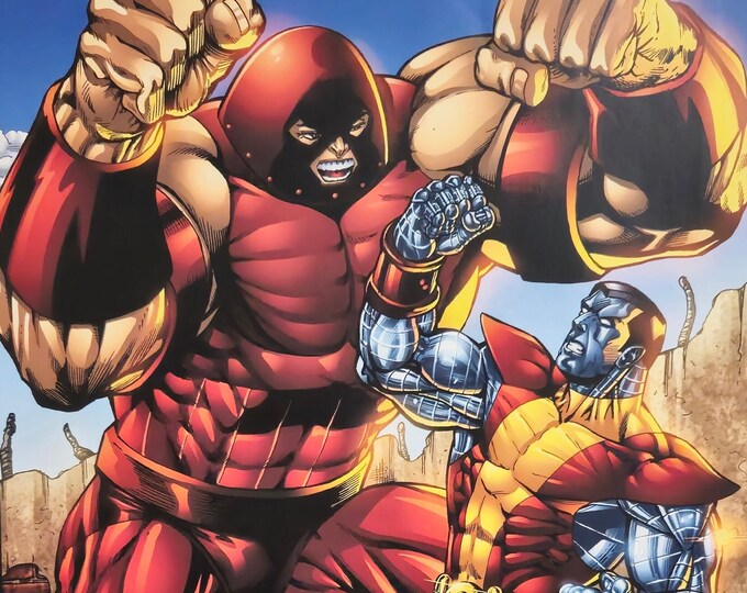 Juggernaut Vs Colossus Comic Art Print Signed Guy Dorian Sr. - Etsy