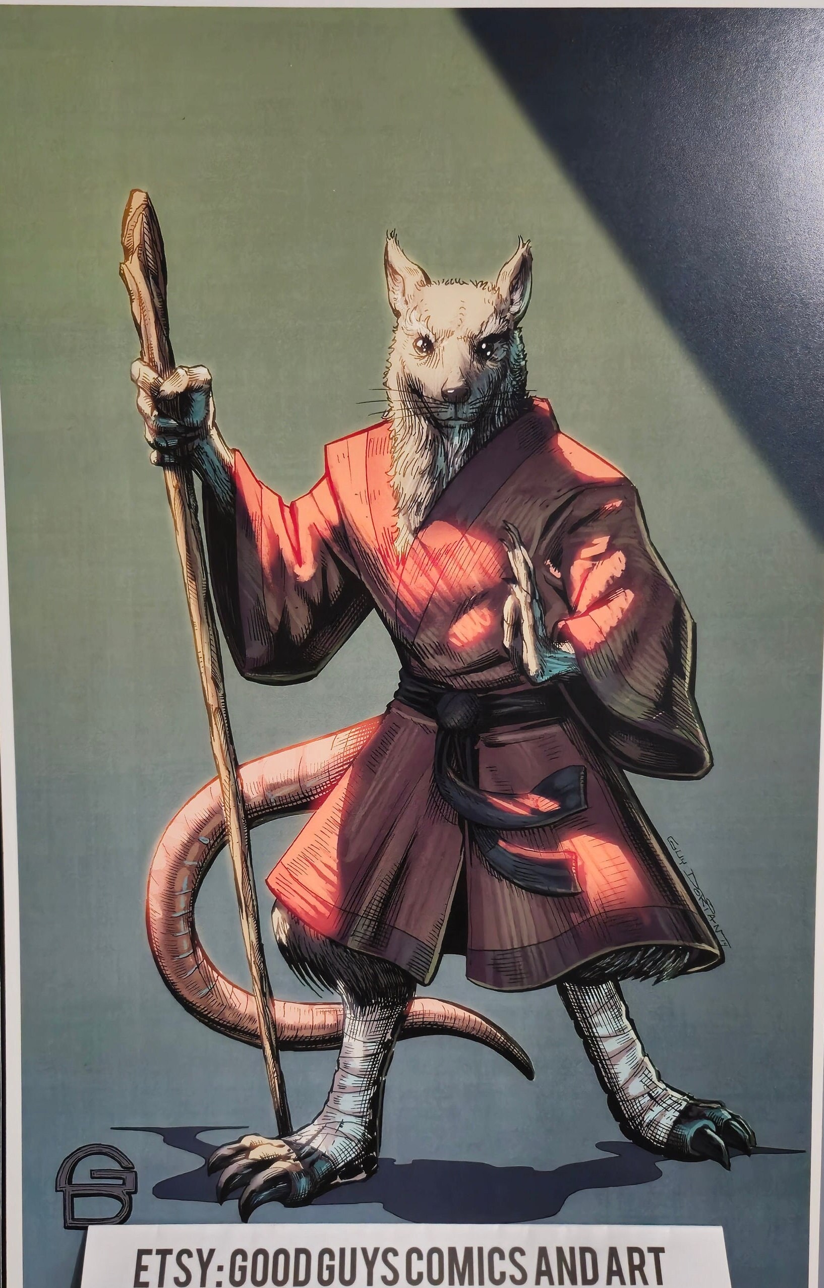 Teenage Mutant Ninja Turtles Splinter TMNT Comic Art Print Signed Guy ...