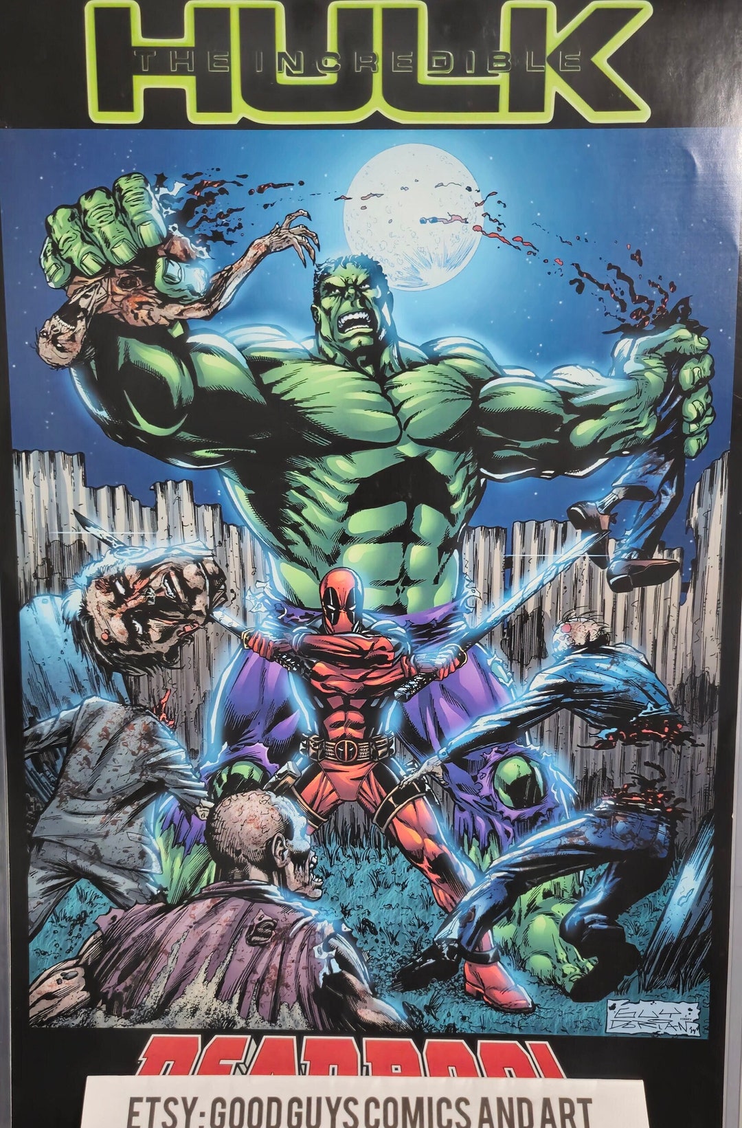 Hulk & Deadpool Vs Zombies Comic Art Print Signed Guy Dorian Sr. - Etsy