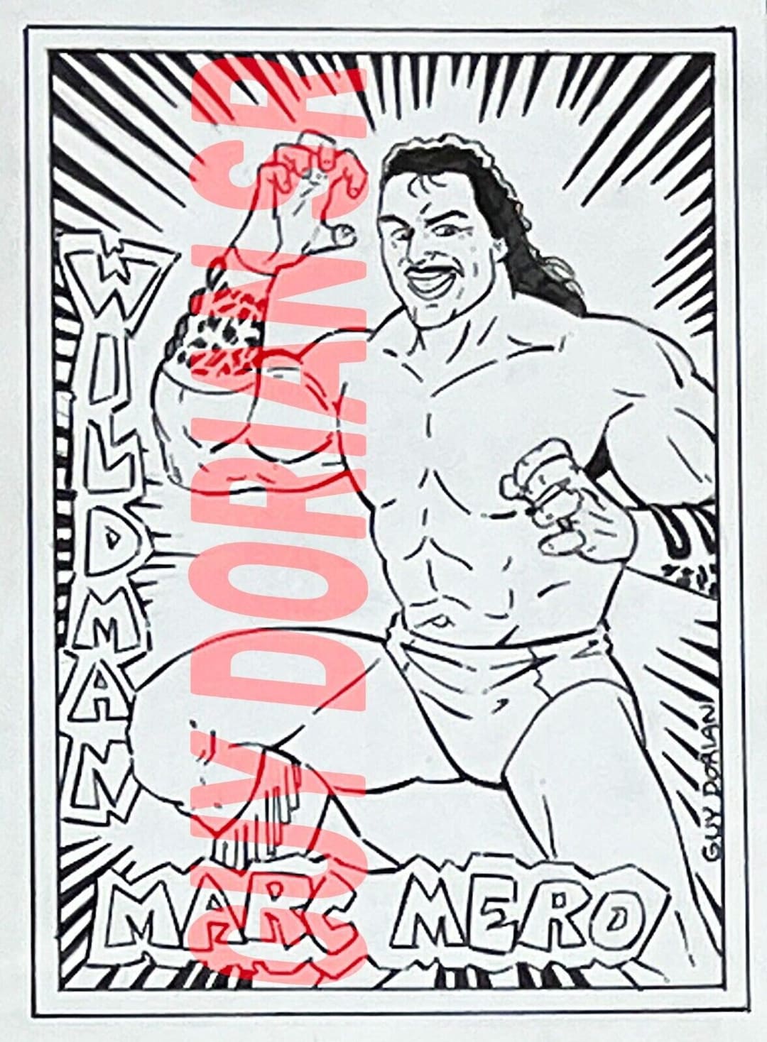 RARE WWF WWE Marc Mero Bend-em Trading Card Art Original & Unreleased ...
