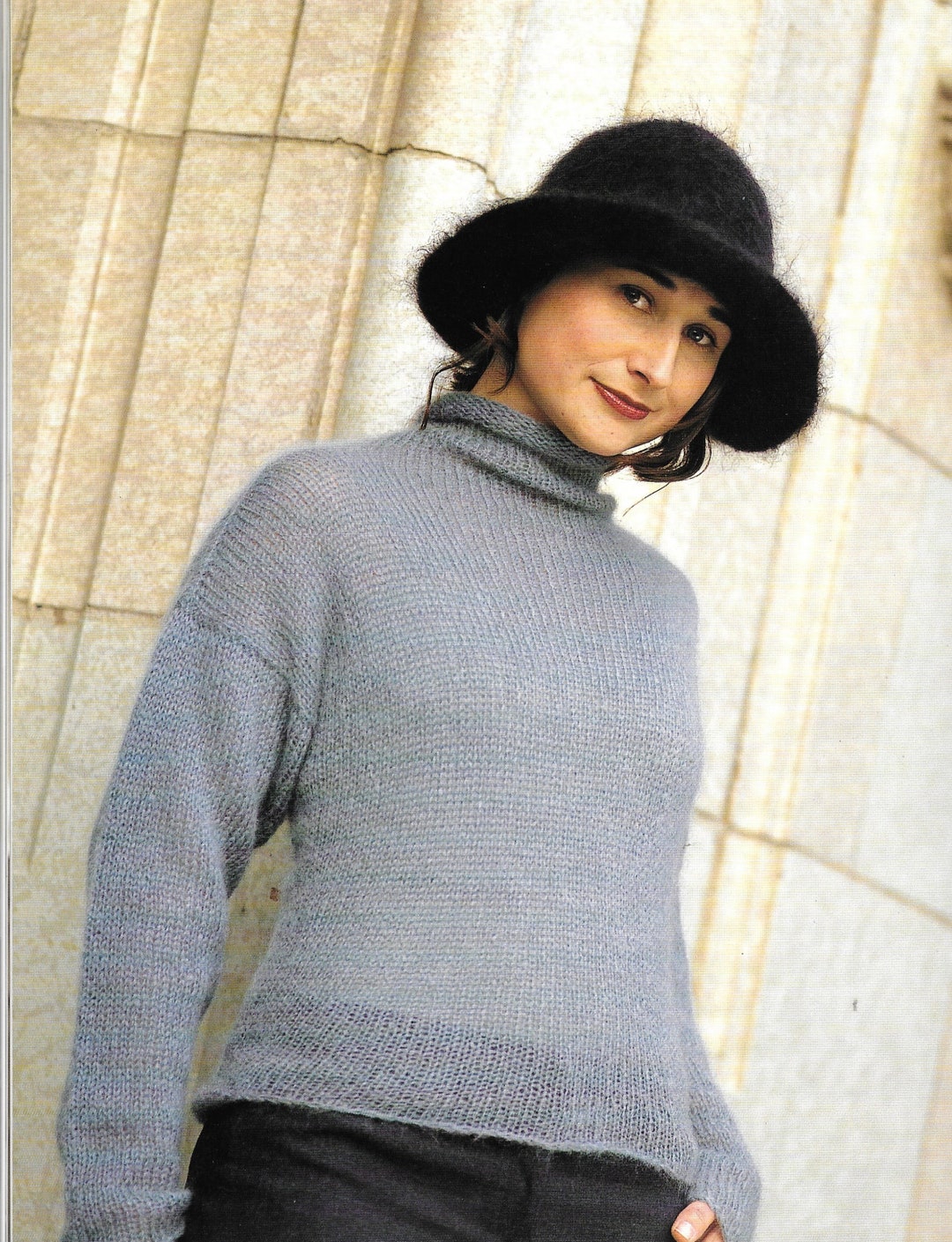 SIMPLE DESIGN- PDF Pattern Download for - Funnel Neck Kid Mohair ...