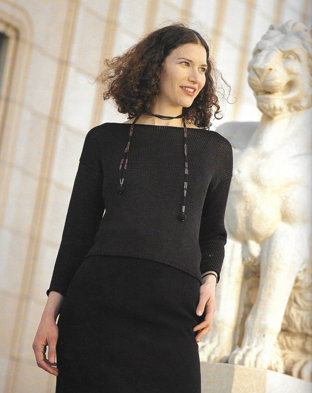 SIMPLE DESIGN- PDF Pattern Download for - Ribbon Scoop Neck Pullover ...