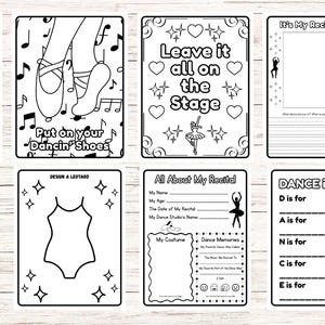 Dance Recital Activity and Coloring Sheets Pages Bundle Instant Digital ...