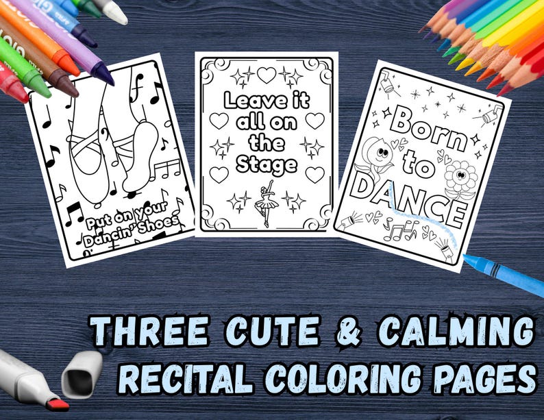 Dance Recital Activity and Coloring Sheets Pages Bundle Instant Digital ...