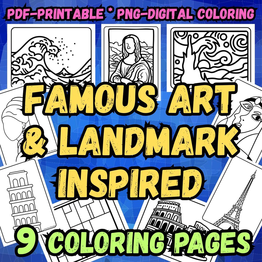 Famous Art and Landmark Coloring Pages – 9 Inspired Masterpieces ...