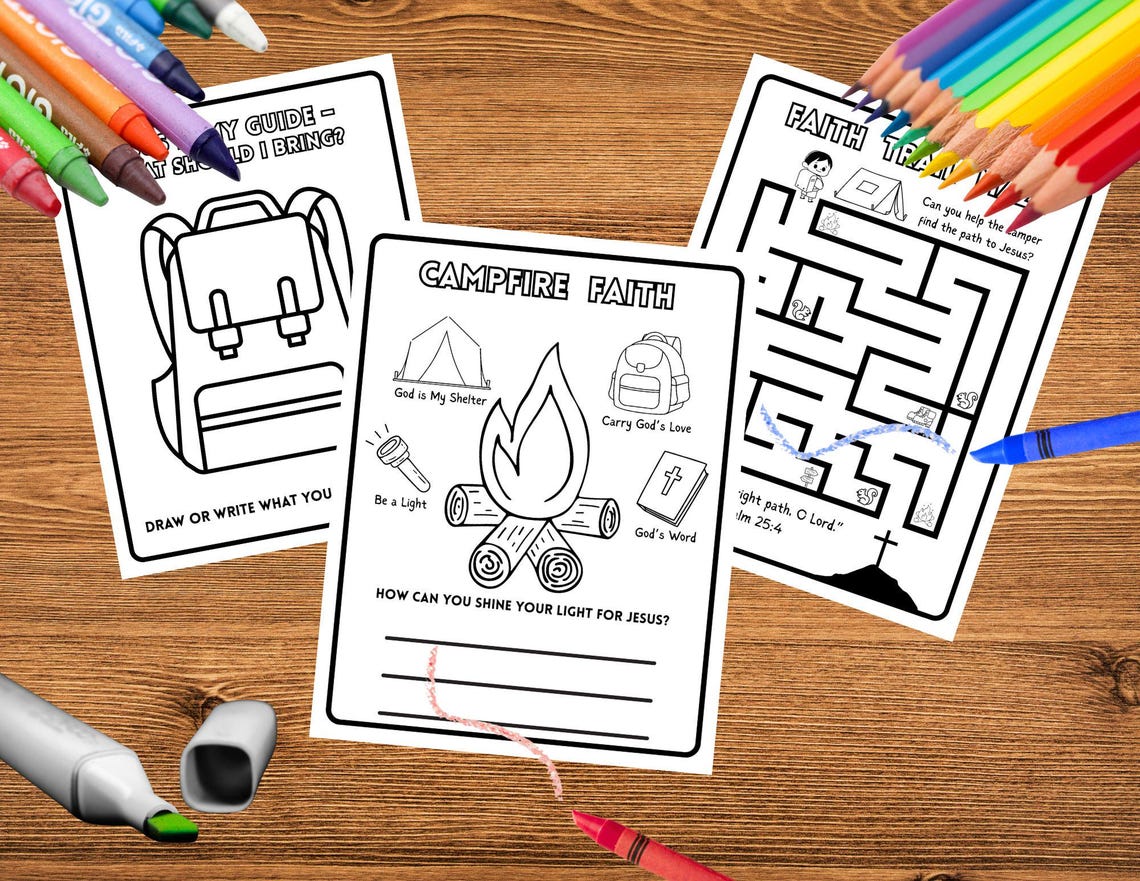 VBS Camp Coloring Pages and Activity Worksheets – Christian Summer ...