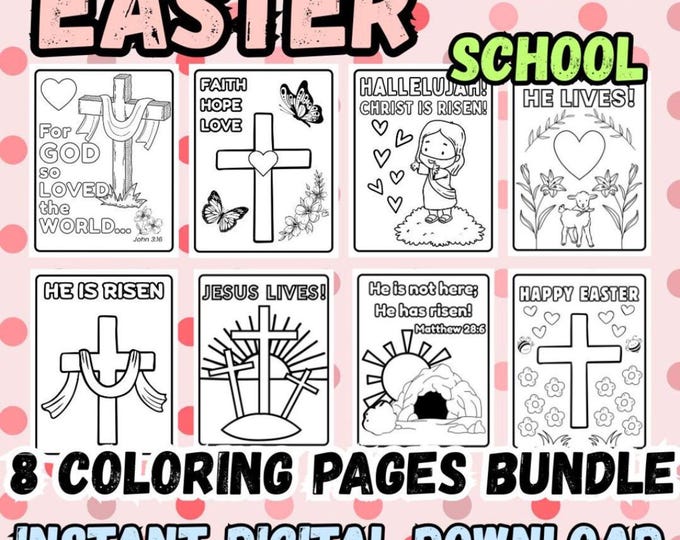 Easter Coloring Pages Bundle | Sunday School, Church (digital Download ...