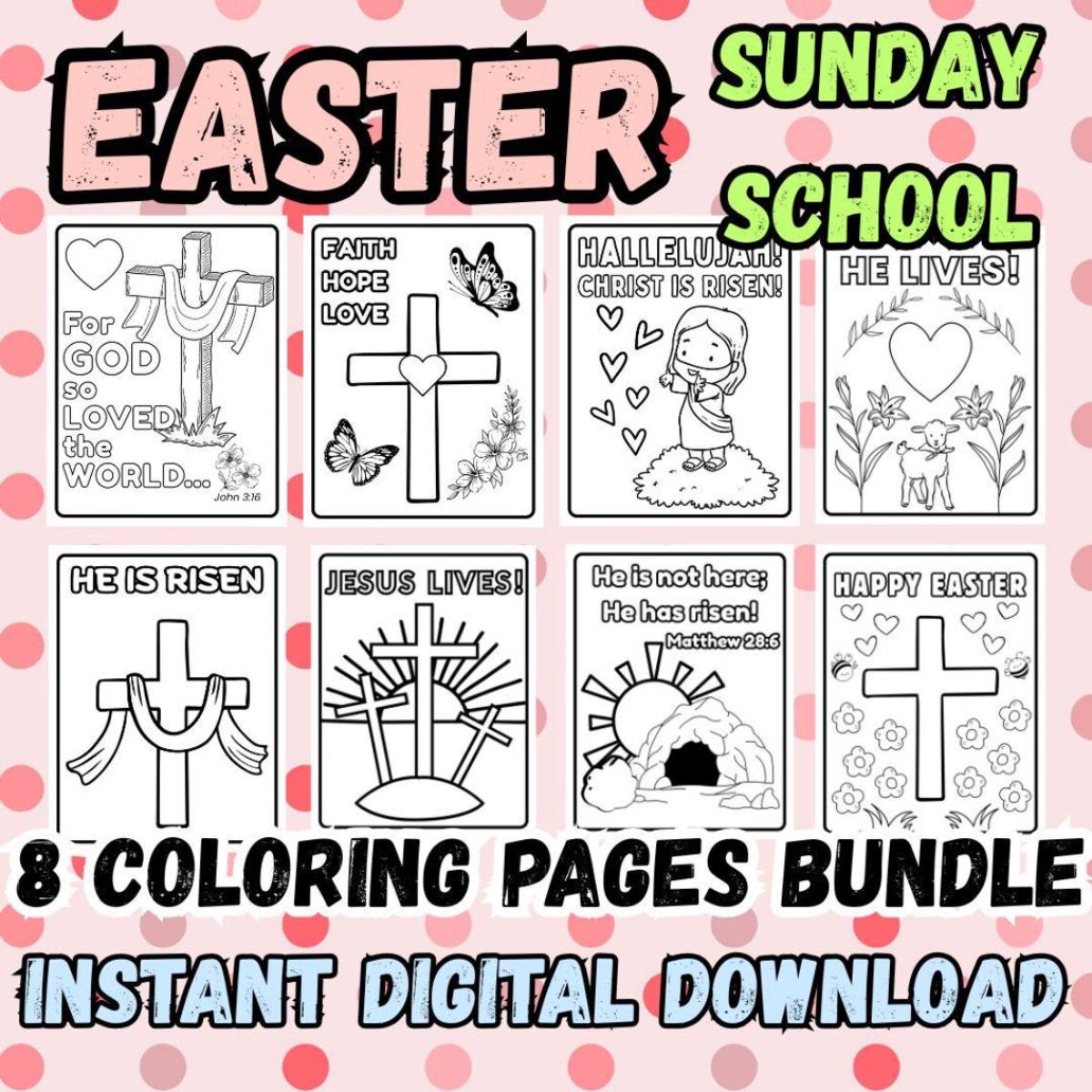 Easter Coloring Pages Bundle | Sunday School, Church (digital Download ...