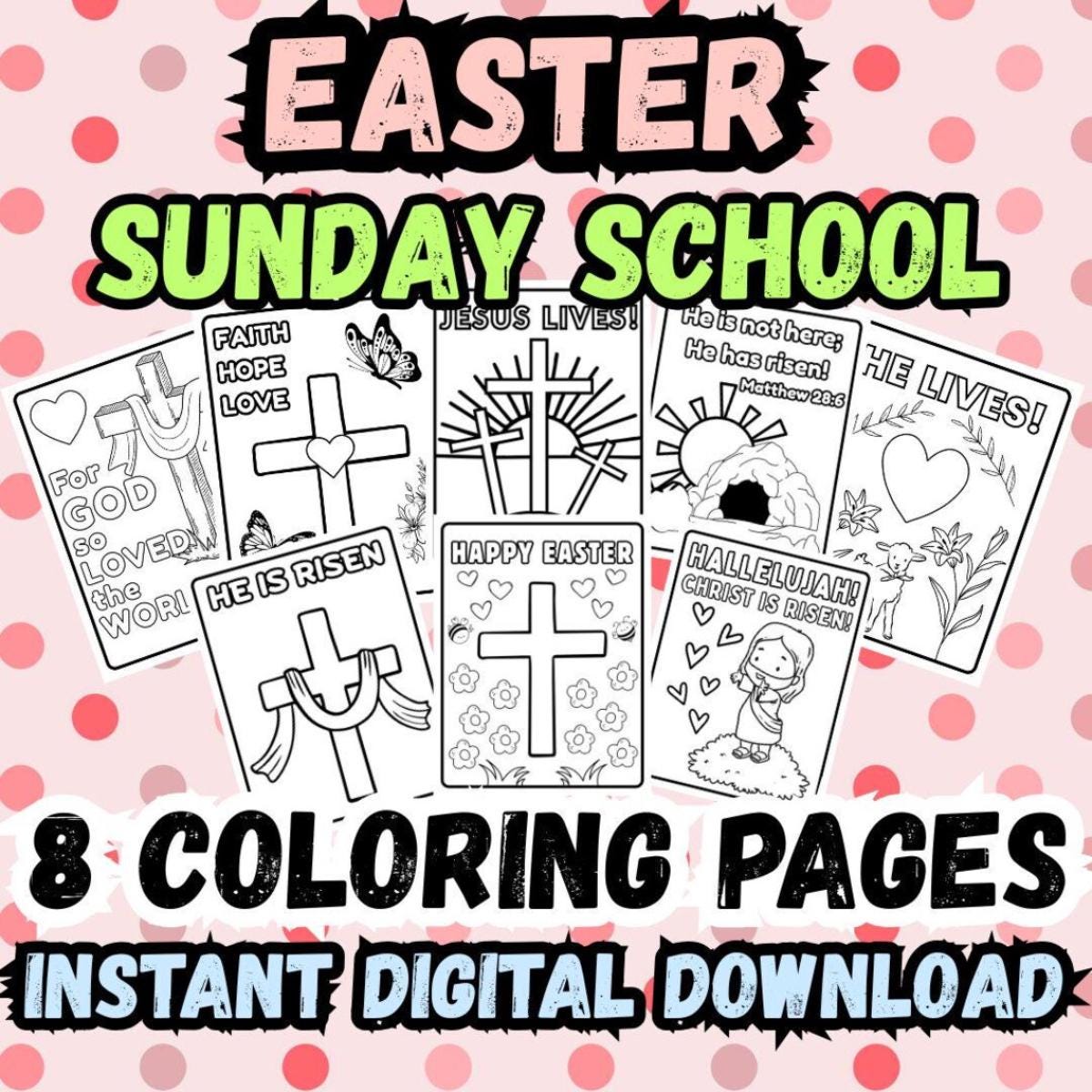 Easter Coloring Pages Bundle | Sunday School, Church (digital Download ...