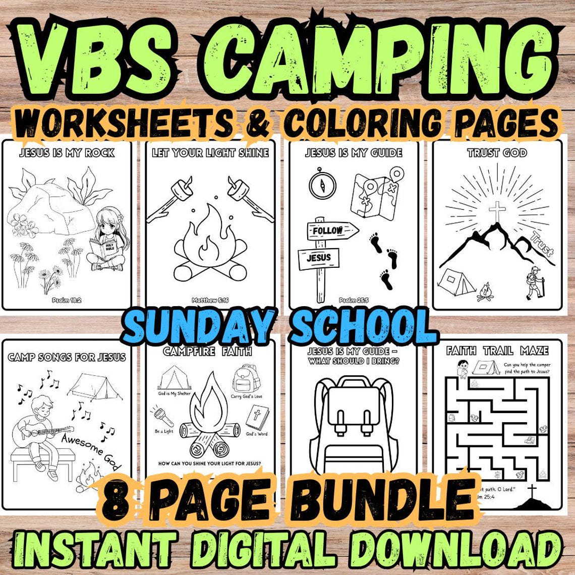 VBS Camp Coloring Pages and Activity Worksheets – Christian Summer ...